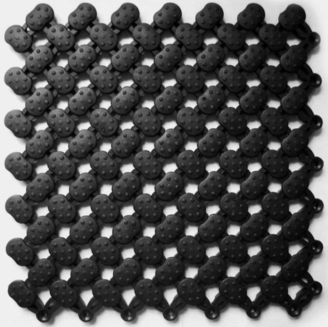 Коврик противоскользящий 20x20 см (25 шт.), Аква для ванной комнаты и туалета, бани, бассейна, душевой, черный