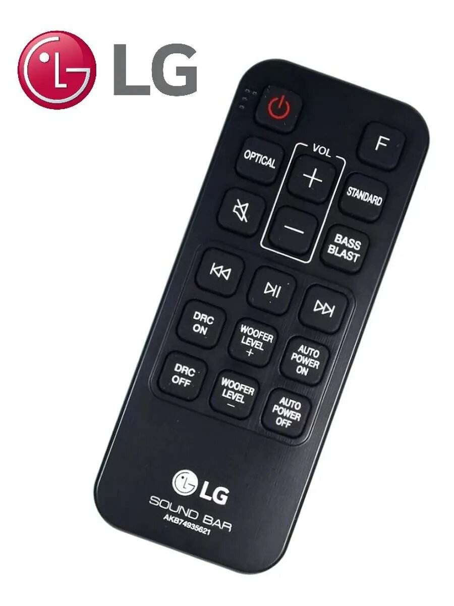Оригинальный пульт LG AKB74935621 для саундбаров пластик, черный