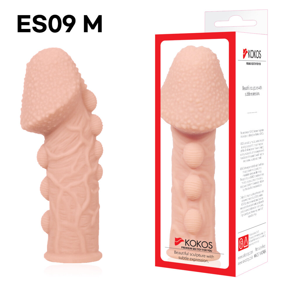 Насадка на пенис для удлинения и утолщения Kokos "Extreme Sleeve" ES-009-M, телесная, 14.5 см, материал ТПЭ