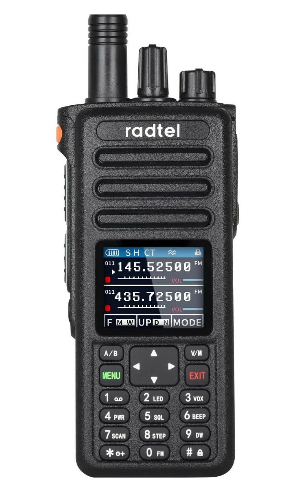 Рация Radtel RT-730, IP67, 10Вт, Li-ion аккумулятор, 2500мАч, VHF/UHF, черный