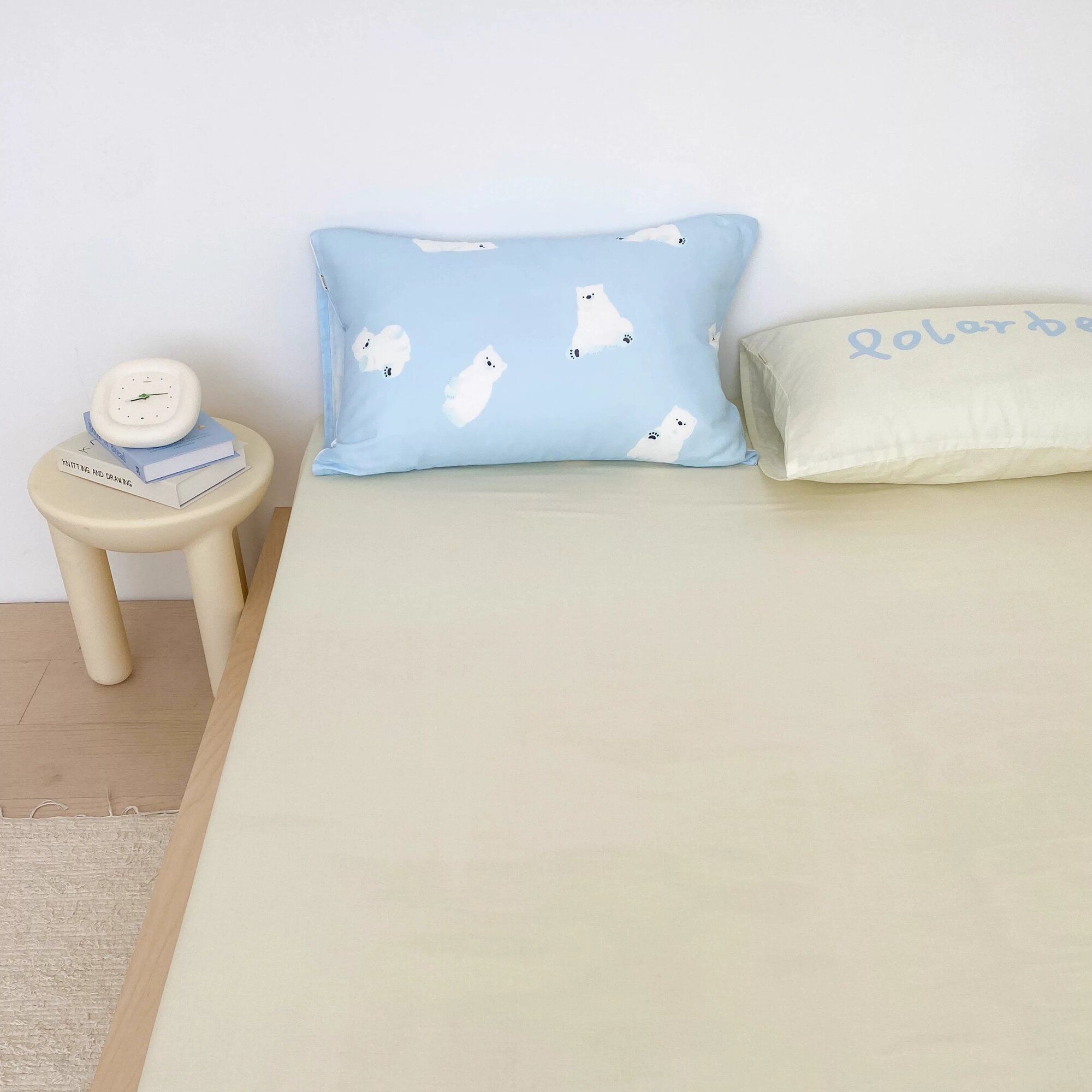 Простыня Polar Bear Diary Fresh Blue в японском стиле, двухслойная, из марлевой ткани, оригинальное постельное белье