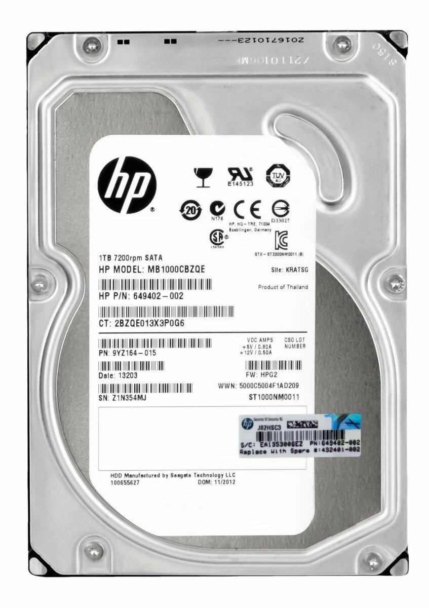 Жесткий диск HP 1Tb 7200 SATAII 3.5" HDD 649402-002
