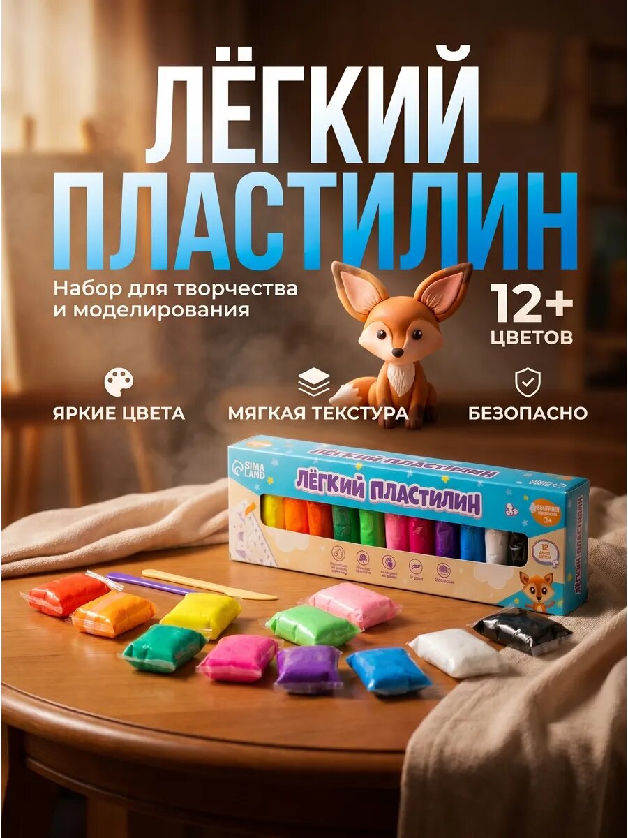 Яркий воздушный пластилин для творчества