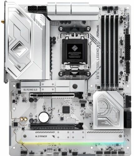 Материнская плата ASRock X870 Steel Legend WiFi - AM5, AMD X870, 4xDDR5-5600 МГц, 1xPCI-Ex16, 3xM.2, ATX