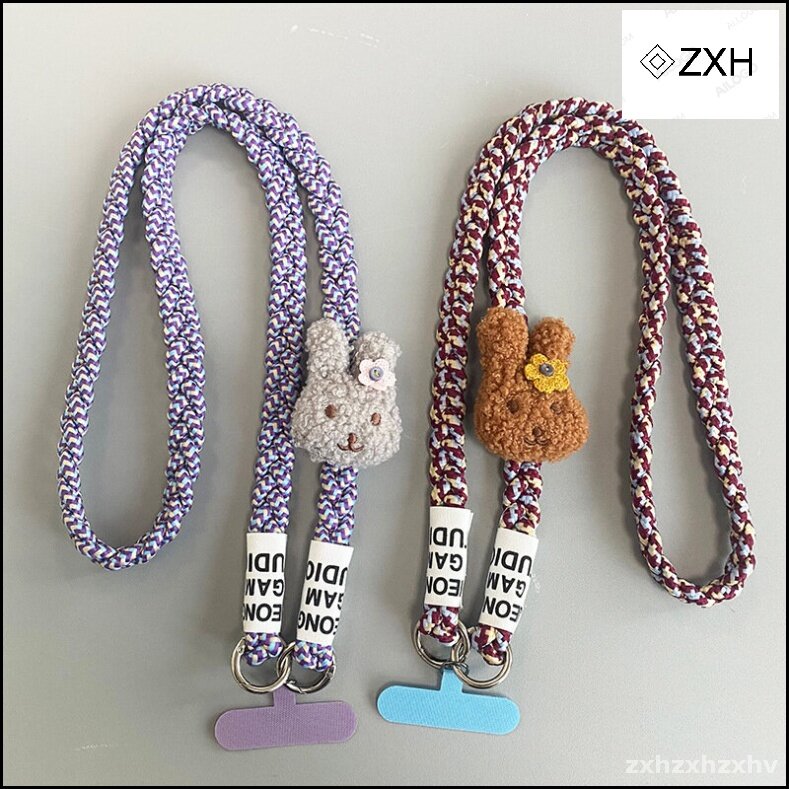 Ремешок Rabbit Mobile Phone Lanyard Long Messenger, для альпинизма, темно-кофейный, темно-красный