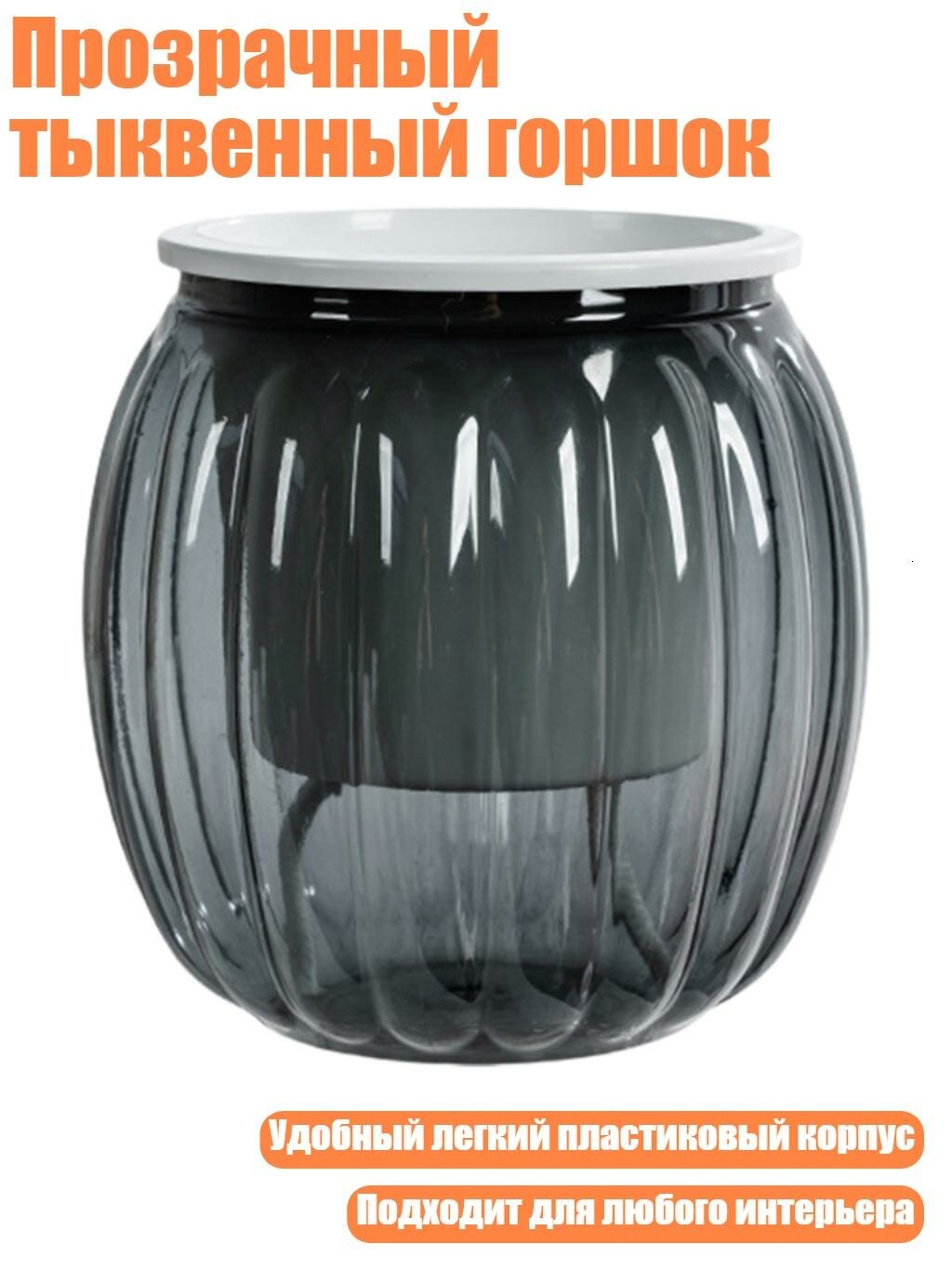 Прозрачный тыквенный горшок, 02