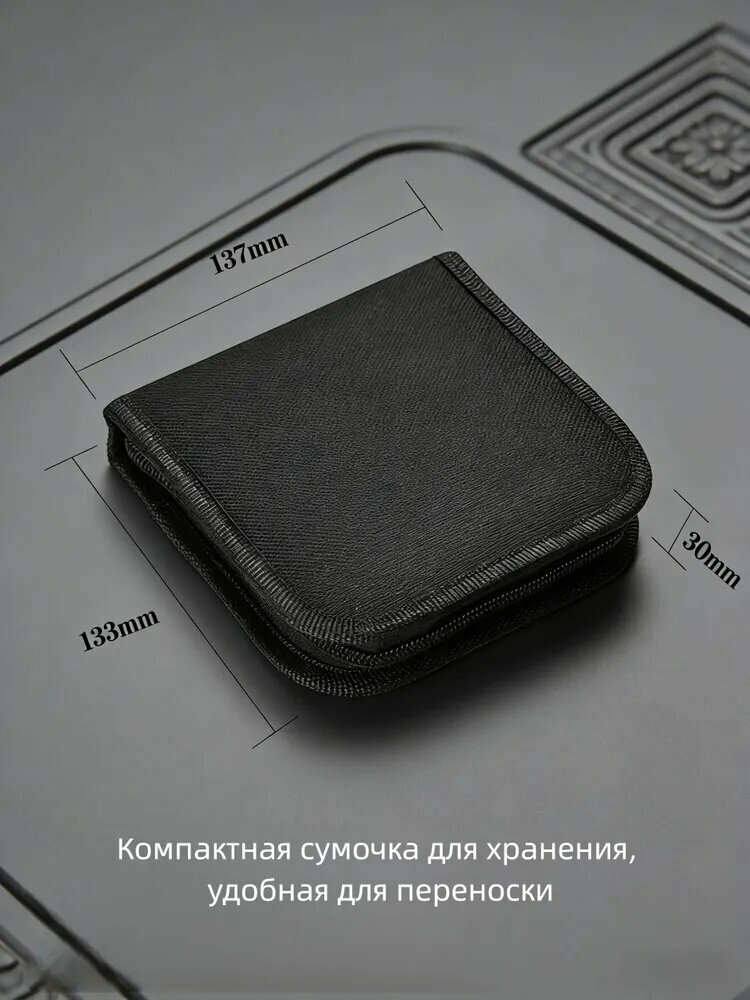 Набор для шитья чёрный 10x10x10 сантиметров, вес 110 граммов, выкройка в комплекте, компактный контейнер — фото 1