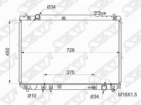 Радиатор SAT TY0003-ACU10 Toyota Harrier XU10 97-03 / Highlander 00-07