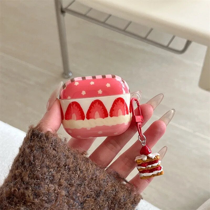 Силиконовый чехол Star Strawberry Stripes для AirPods 3/4 Pro Airpods 4