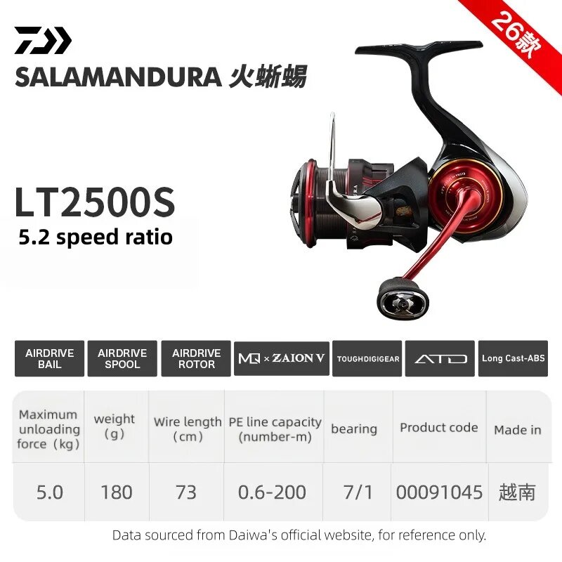 DAIWA 2026 SALAMANDURA LT безынерционная катушка для спиннинга LT 2500S