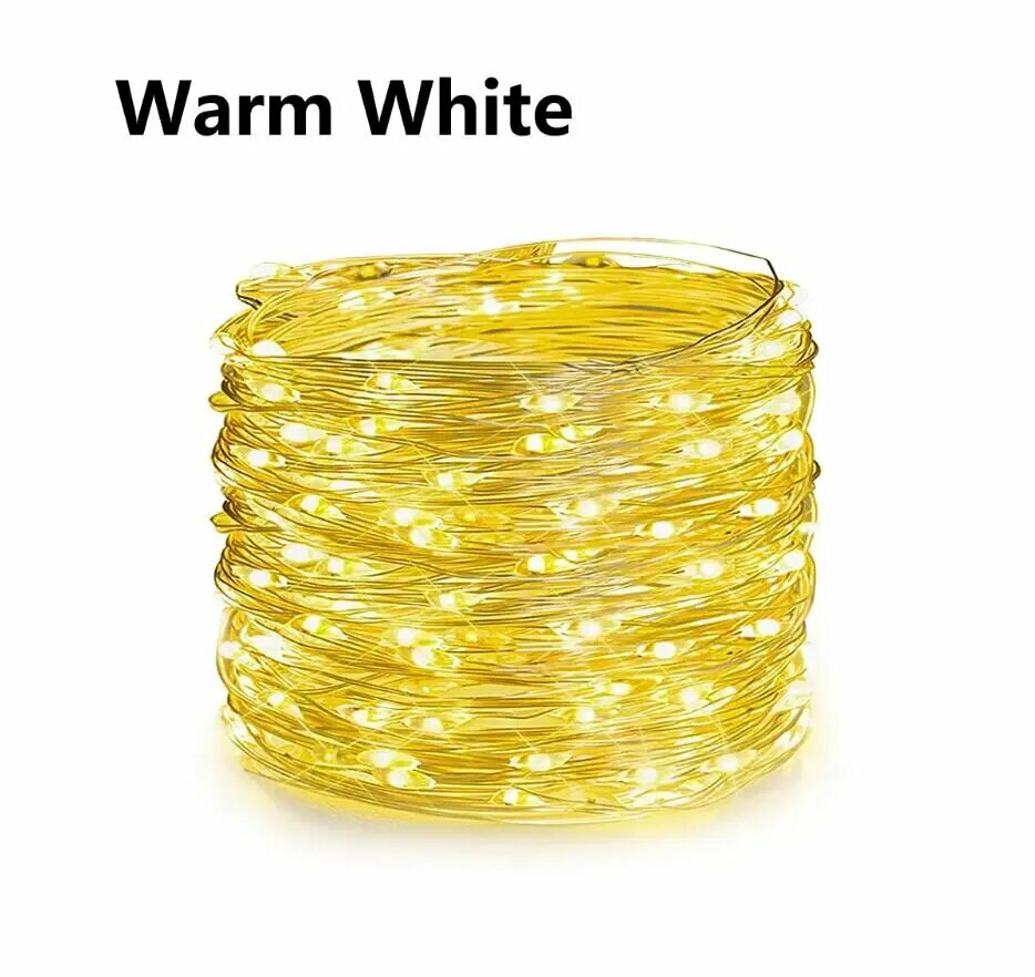 LED Гирлянда Rybakov для улицы 24В теплый свет/RGB 100м/50м/30м/20м/10м Warm White, EU Plug, 20M