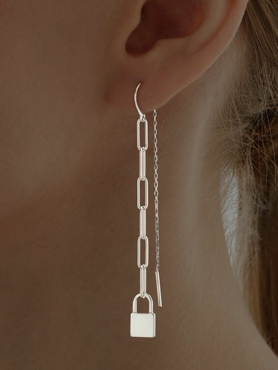 Серьги, серебро, 925 проба, родирование