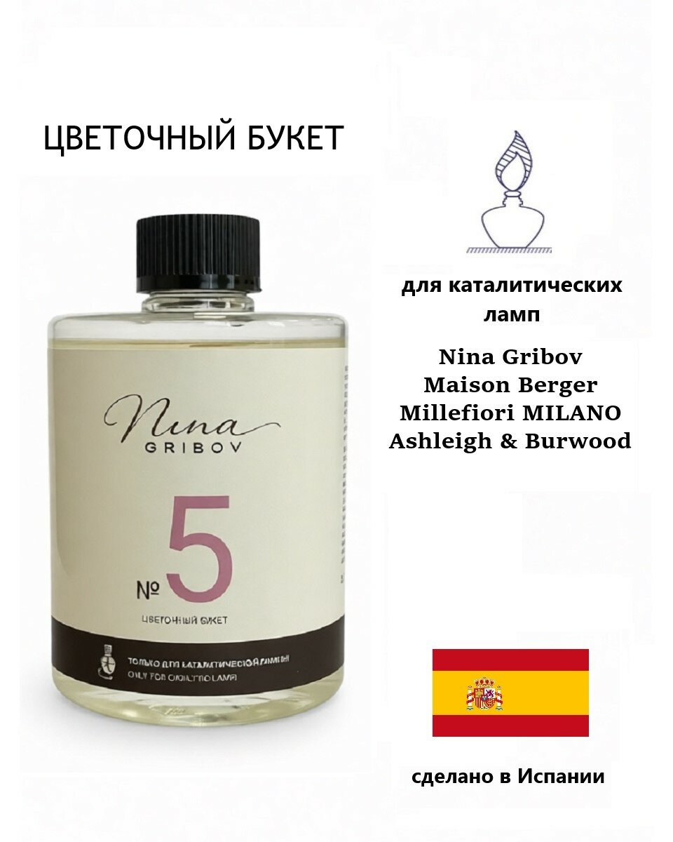 Аромат для каталитических ламп (рефилл) Nina Gribov, Maison Berger, Millefiori Milano "Букет цветов/Flower Shop №5"