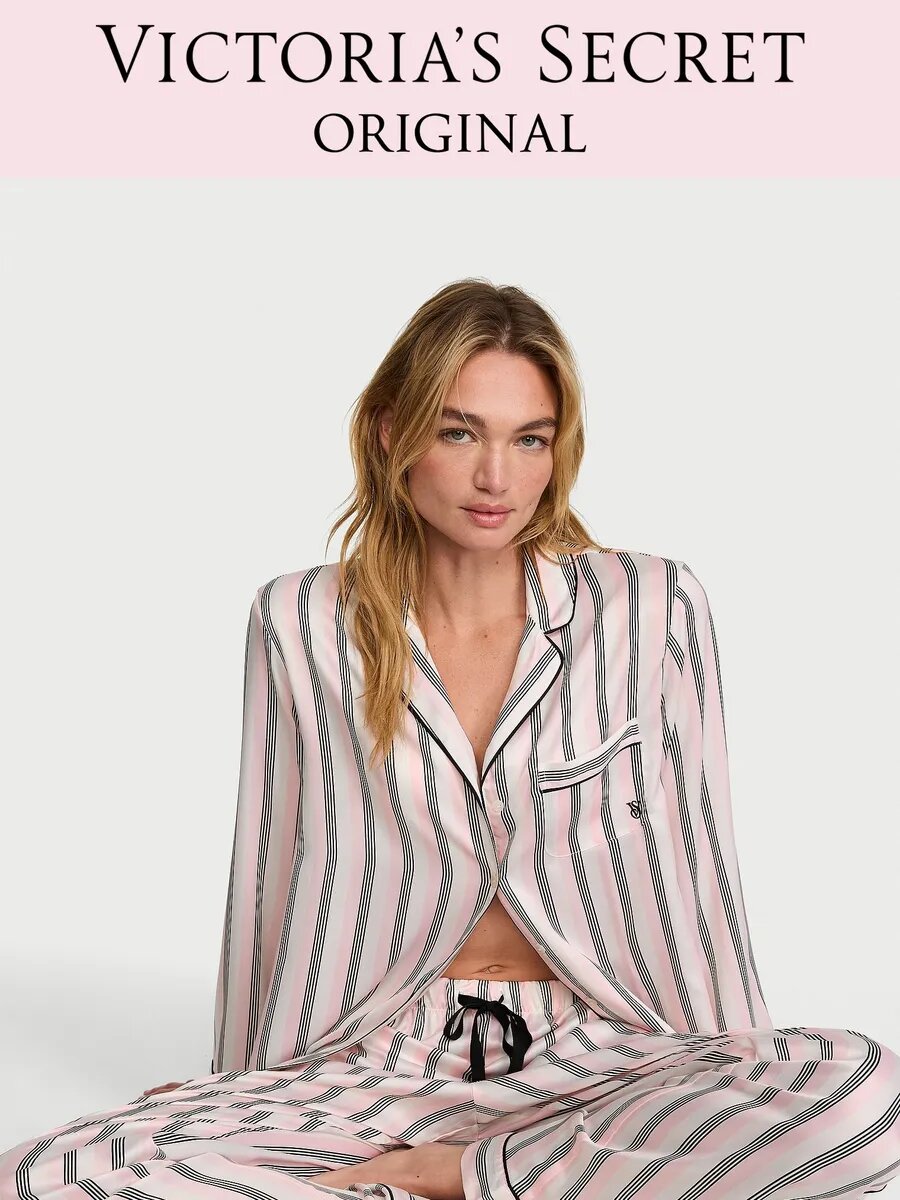 Пижама Signature Satin Long Pajama Set