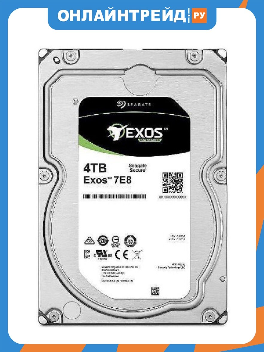 Жесткий диск Seagate 3.5" 4.0Tb SAS 12Gb/s 72000rpm 256MB Exos 7E8 enterprise ST4000NM005A