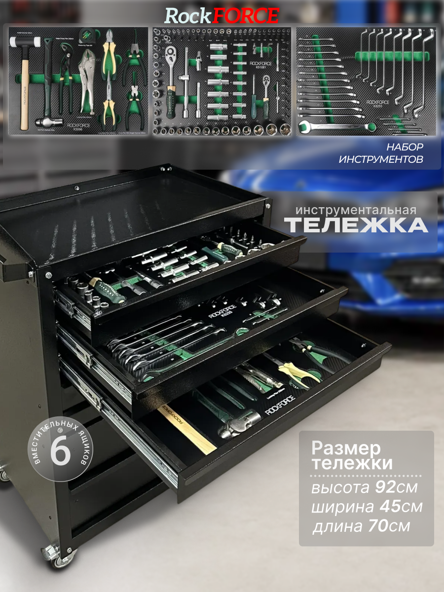 Тележка инструментальная с инструментом Rock Force 142