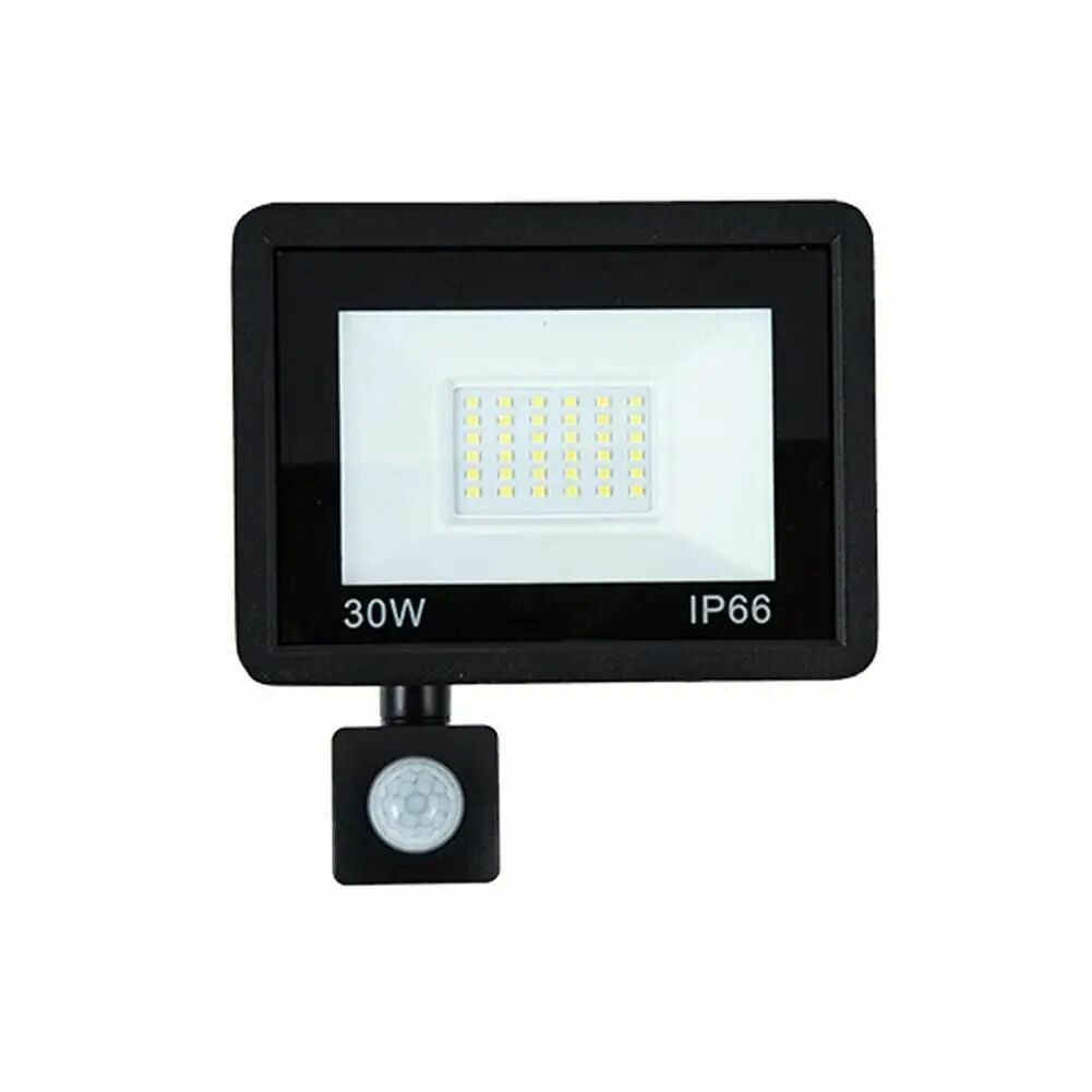 Прожектор светодиодный с датчиком движения Юма (YLT-TG111-S) 30 Вт, 6500K, IP65, LED светильник уличный от сети 220в, черный