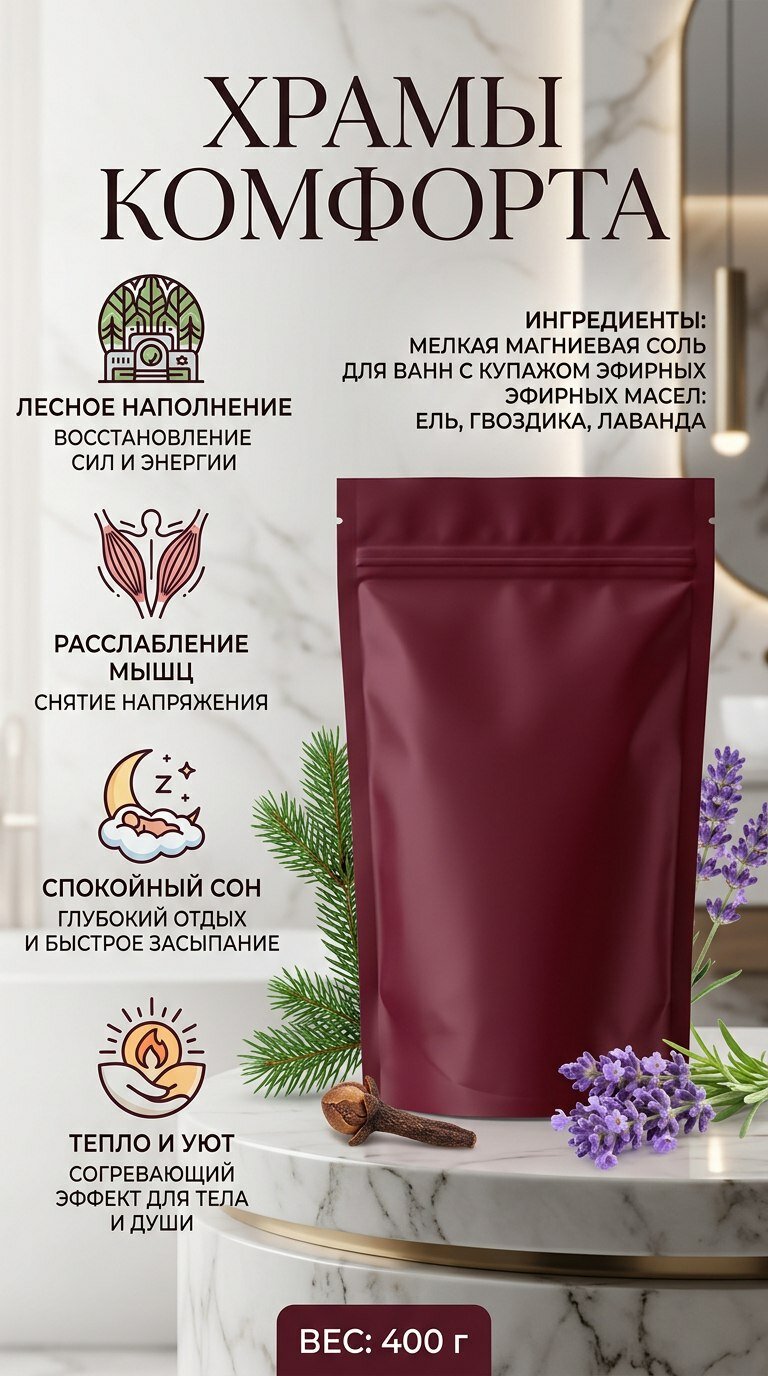 Магниевая соль для ванн "Лесной рассвет" 400гр