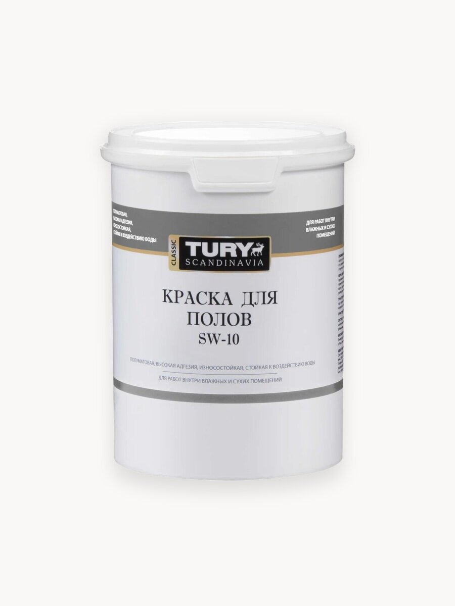 Краска для плитки в ванной, кафеля и керамики TURY SW-10, влагостойкая, без запаха, белая, 1.1 кг