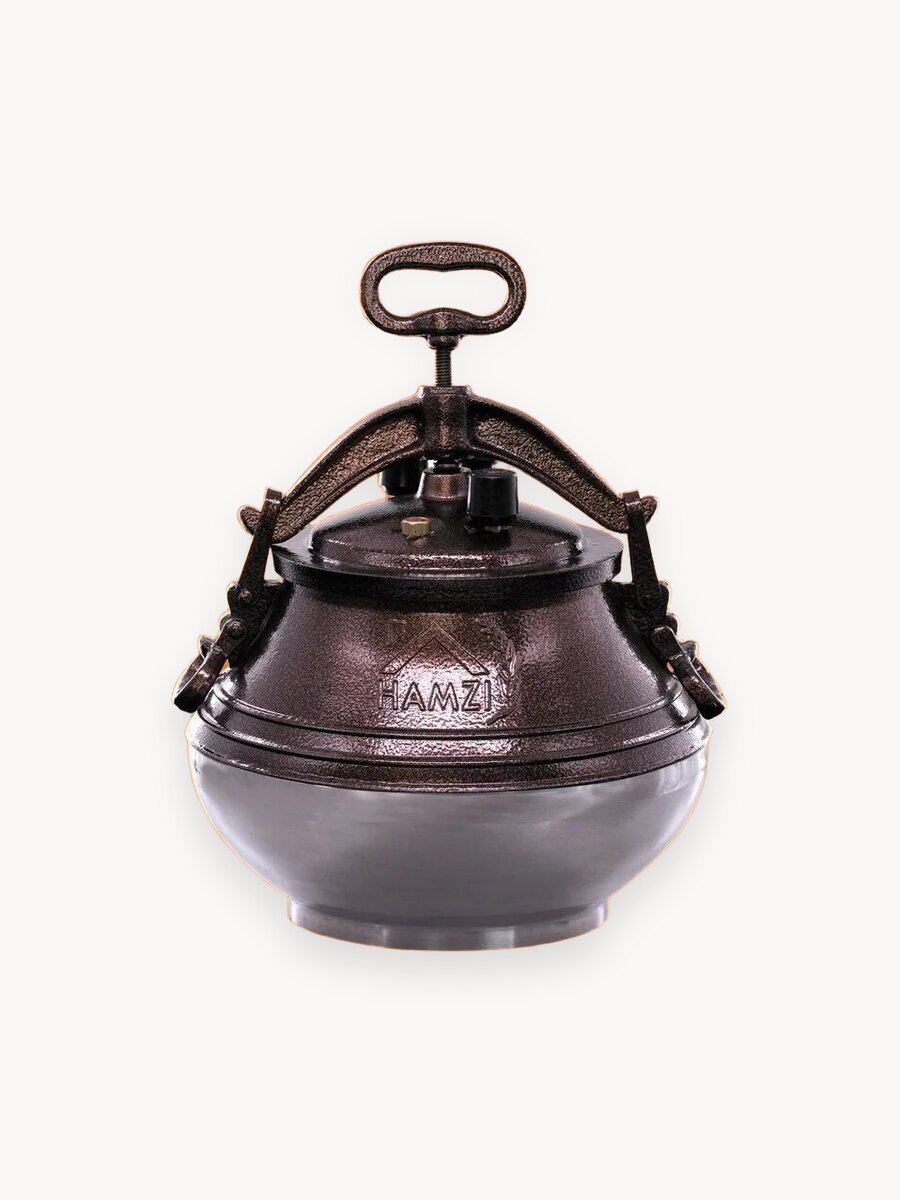 Афганский казан HAMZI, алюминий, 12 л, с клапаном, коричневый. Подходит для всех типов плит