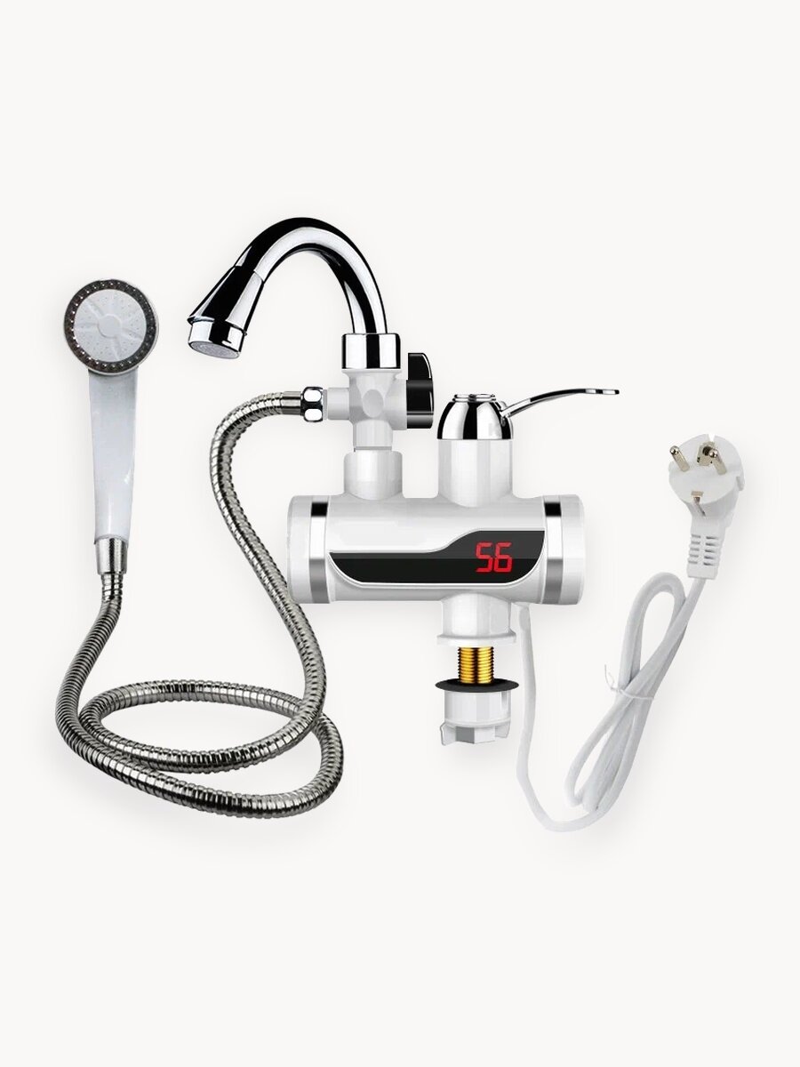 Водонагреватель проточный электрический, кран-водонагреватель с душем, RX-019