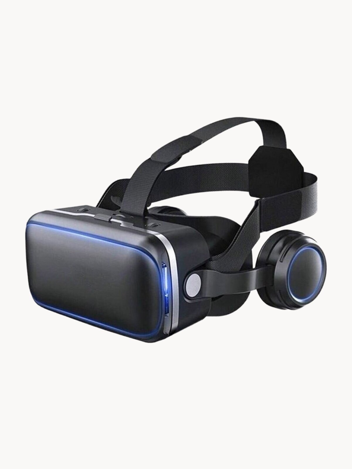 Виртуальные очки для телефона с экраном 4.7"-6.4" со встроенными наушниками/VR очки для игр с 3D эффектом /черные