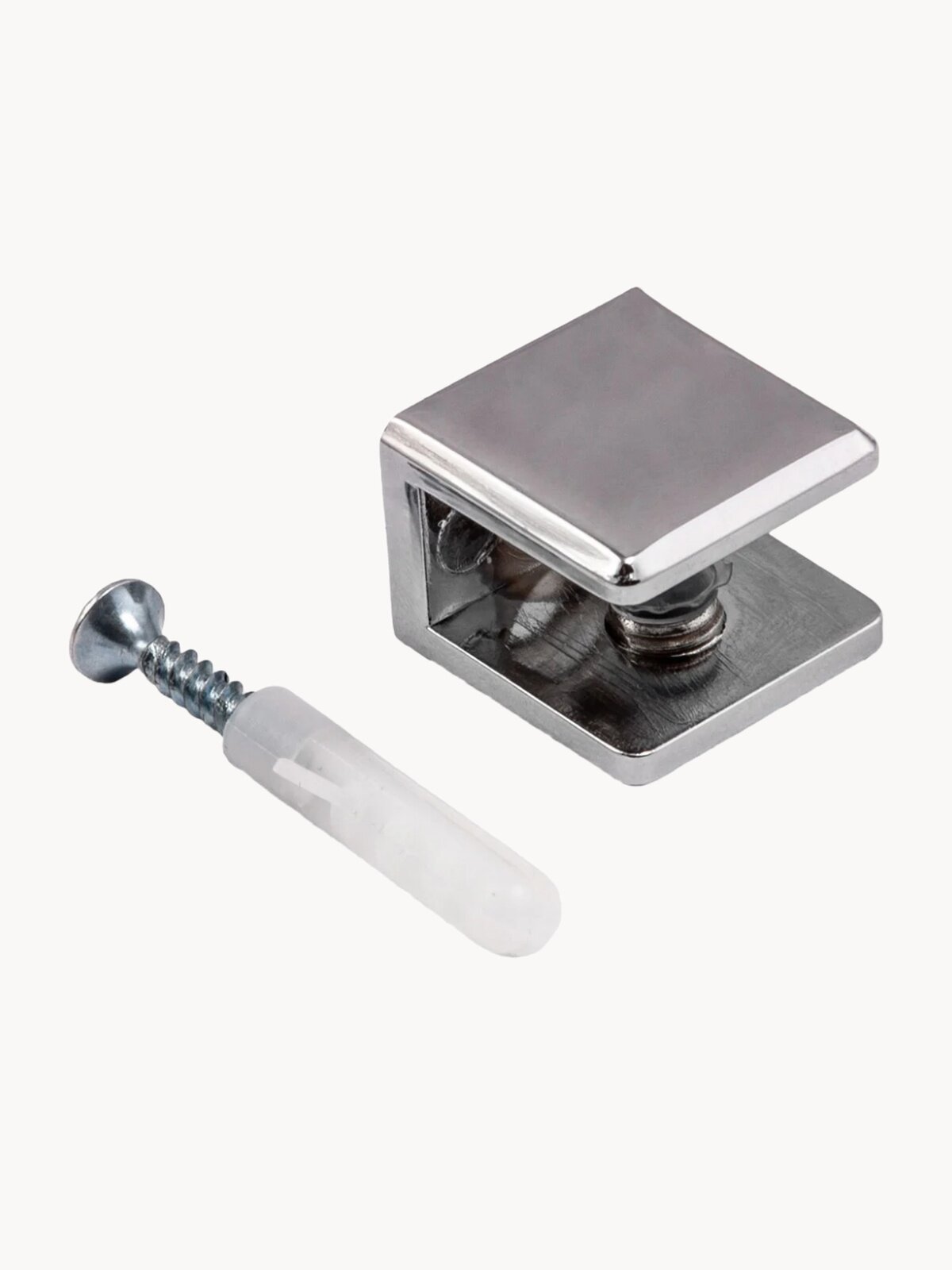 Полкодержатель для стекла d=10мм хром прямоугольный, 4 шт