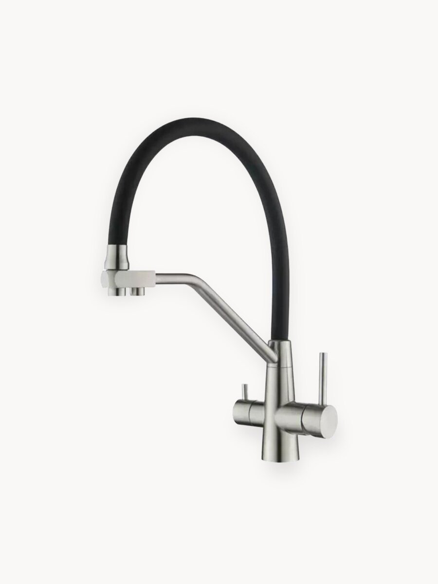 Смеситель для кухни Smesico с гибким изливом с подключением к фильтру для питьевой воды, нержавеющая сталь