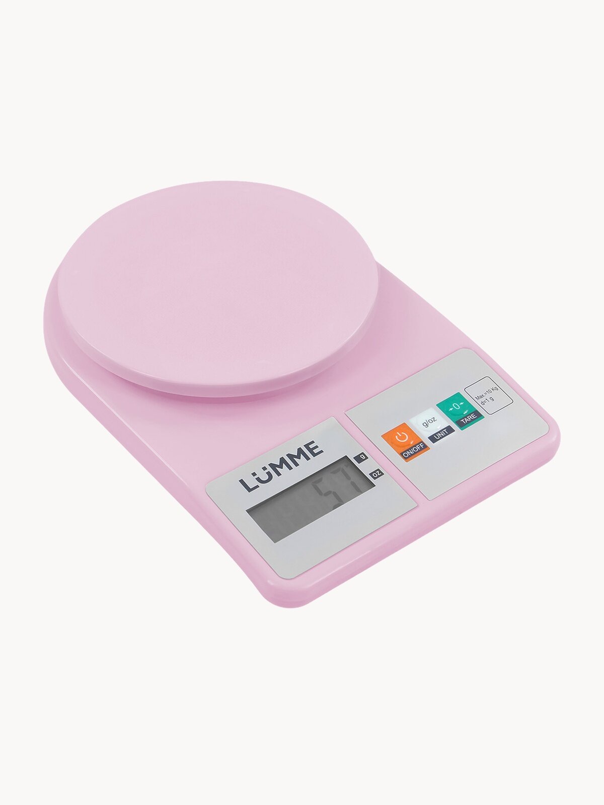 Весы кухонные LUMME LU-SC1360, с чашей, точность 1 гр, розовый кварц