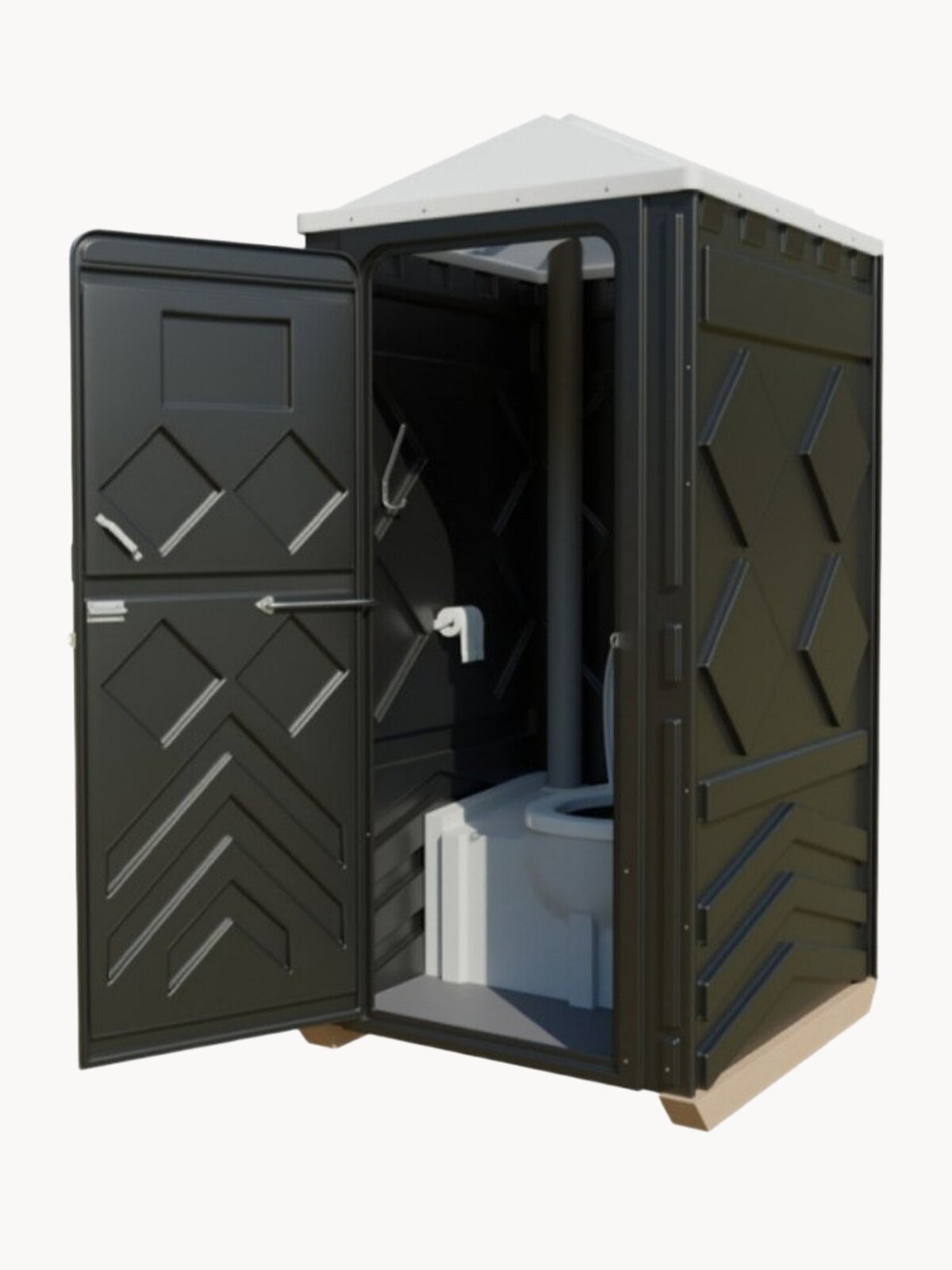 Туалетная кабина - биотуалет от производителя, цвет графит из первичного пластика