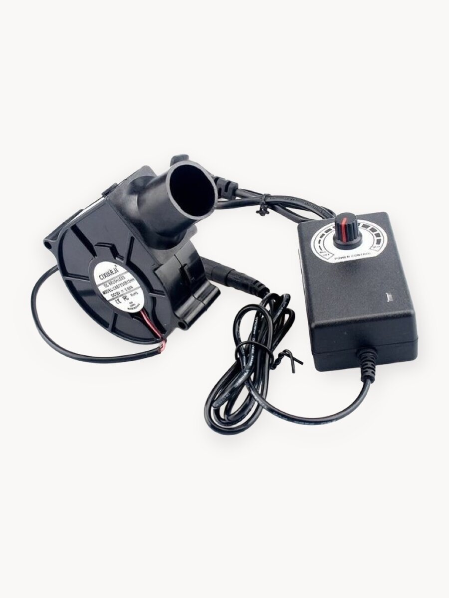 Компрессор для дымогенератора, переносной, с регулировкой оборотов, пластик, черный