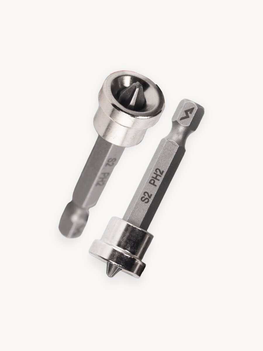 Биты магнитные с ограничителем PH2 x 50 мм 2 шт VIRA