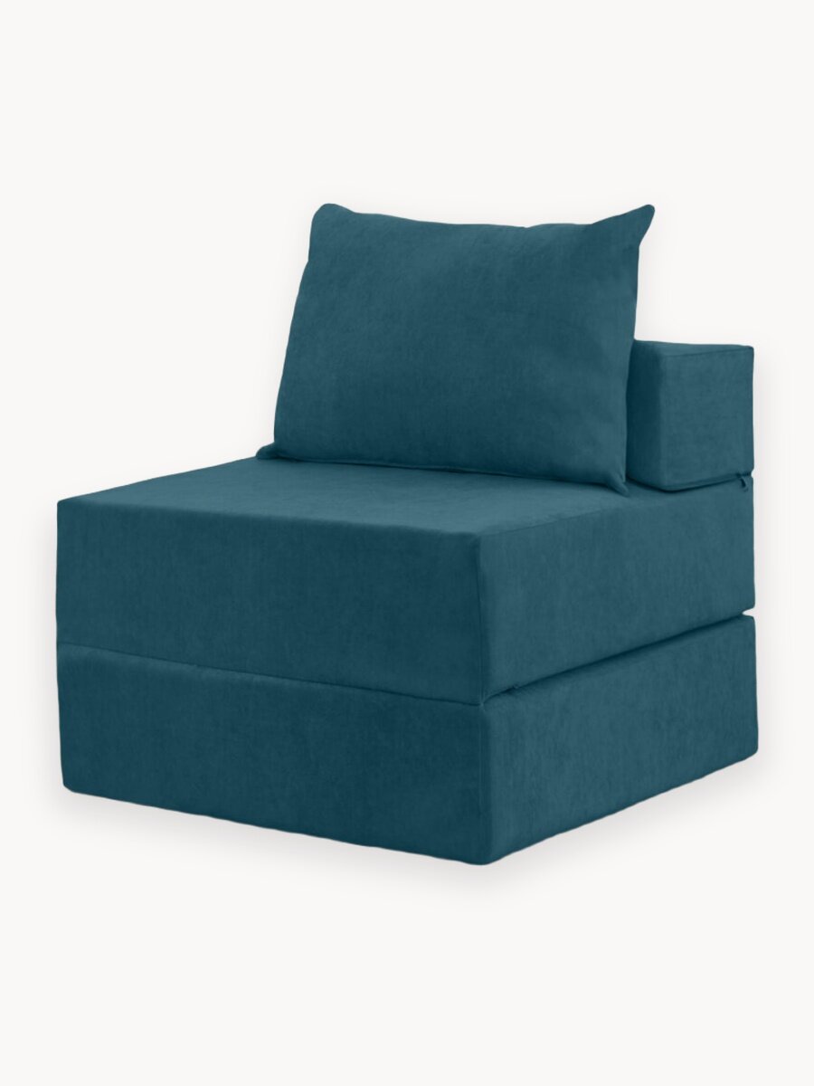 Кресло кровать раскладное Laavi Home, размер ХXXХL, мебельный велюр, глубокая бирюза