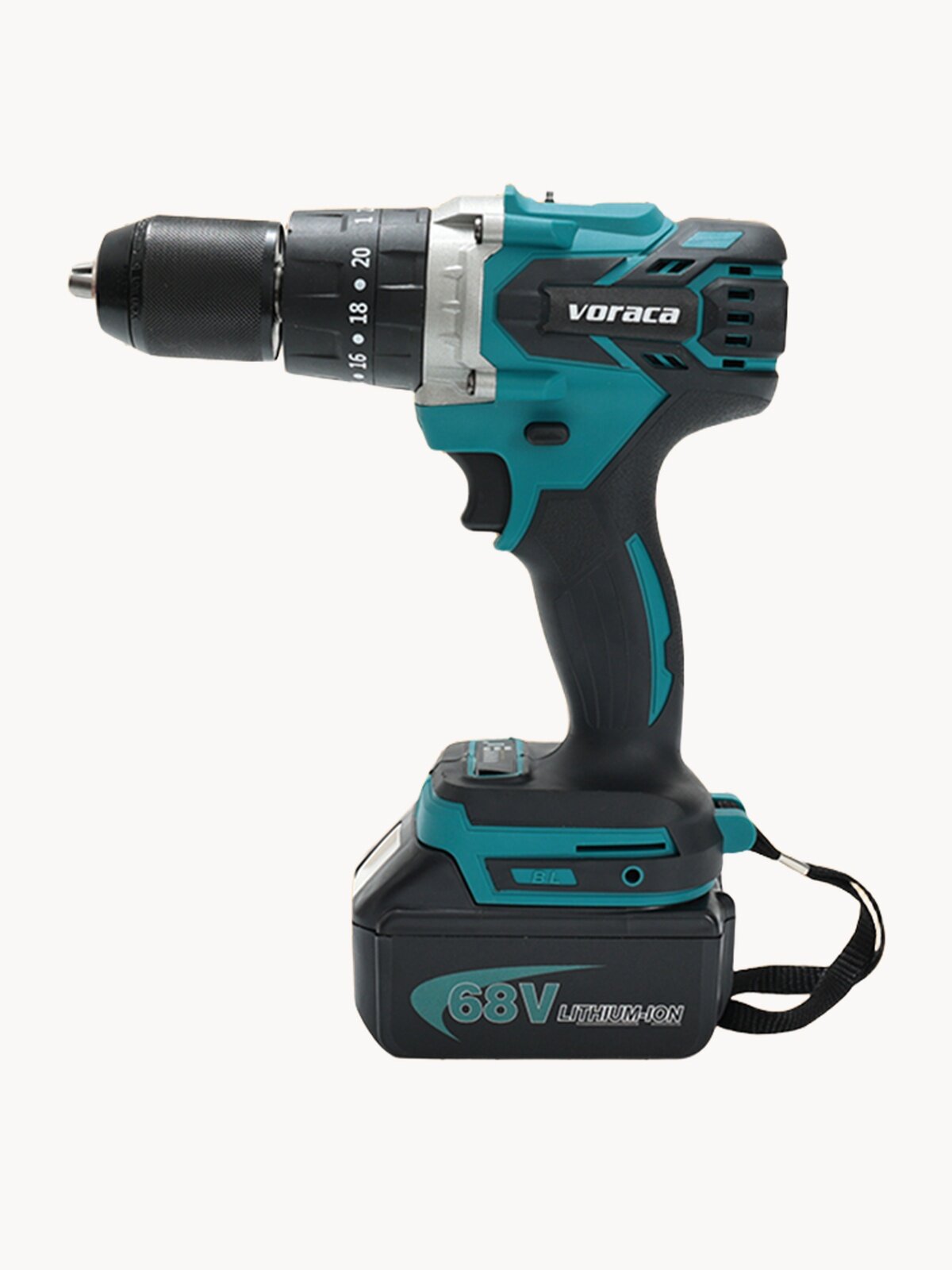 Дрель-шуруповерт, 13-мм бесщеточный двигатель, 18 В, 2 аккумулятора и 1 зарядное устройство