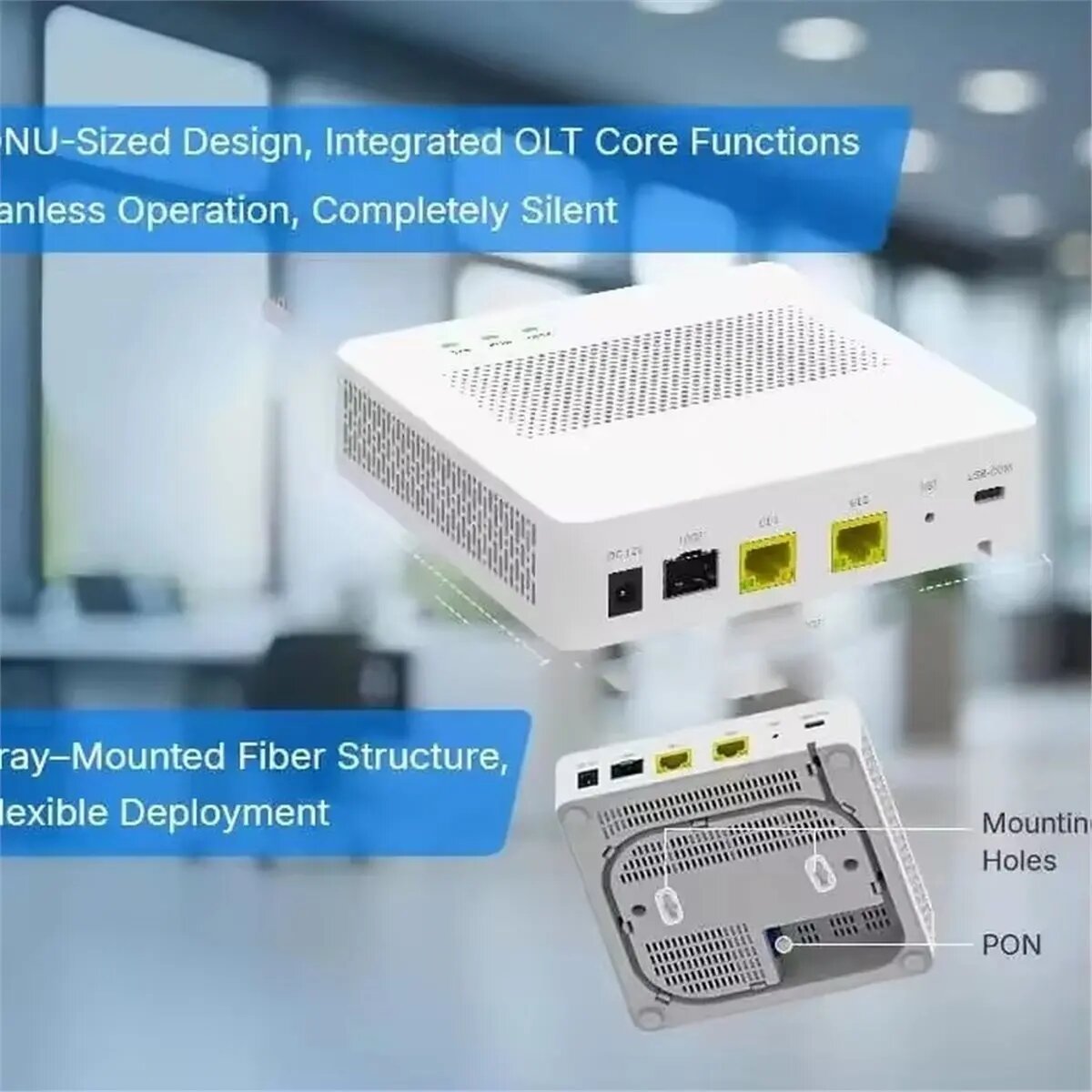 Mini GPON OLT 1Port для 64 ONUs