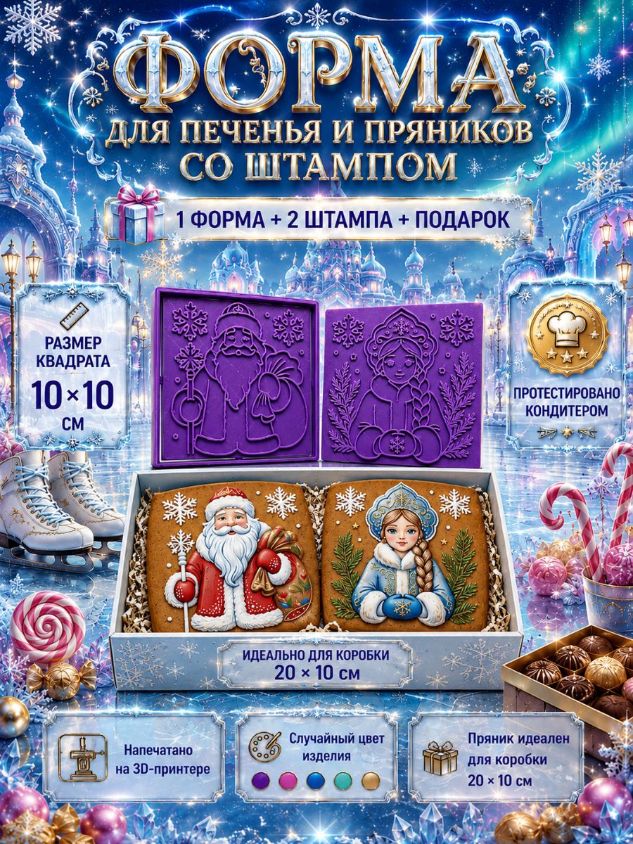 Формочка для выпечки печенья и пряников квадрат