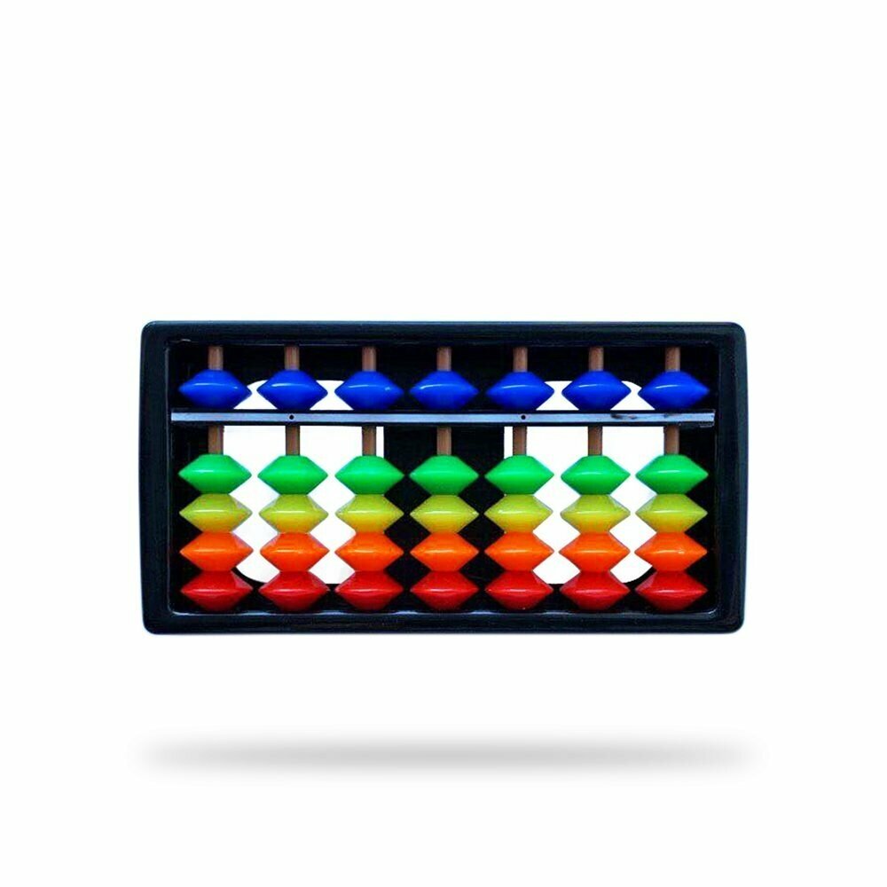 Счеты абакус 7 рядов, комплект из 5 штук, цветные , Абакус 7 разрядные, 11,5*2*6см, 7 рядов, цветные кости