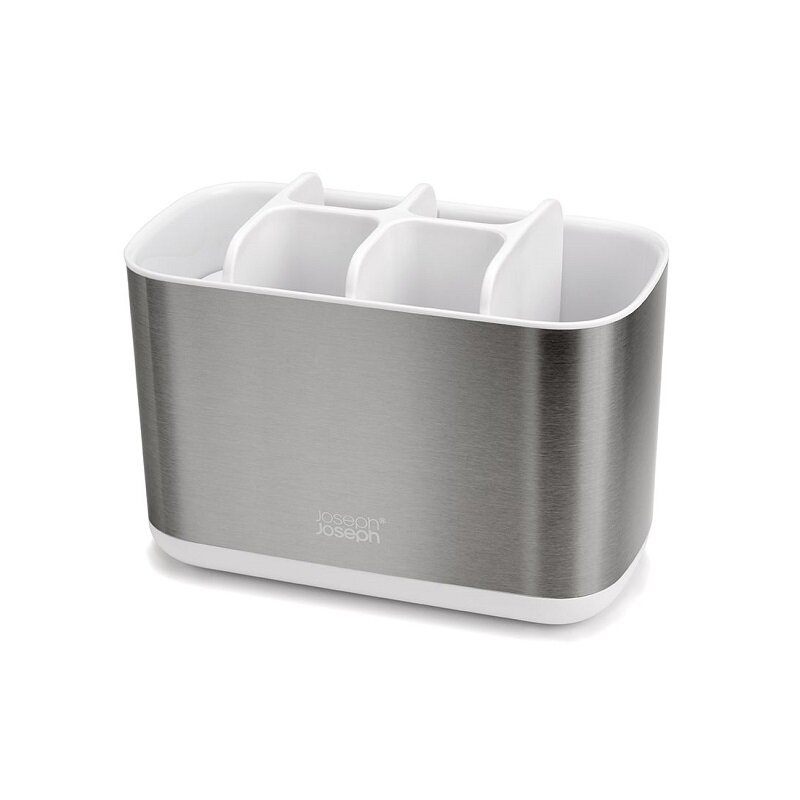 Органайзер для зубных щеток EasyStore Steel большой 9,1х12,7х17 см, пластик ABS, цвет белый, Joseph Joseph, 70531