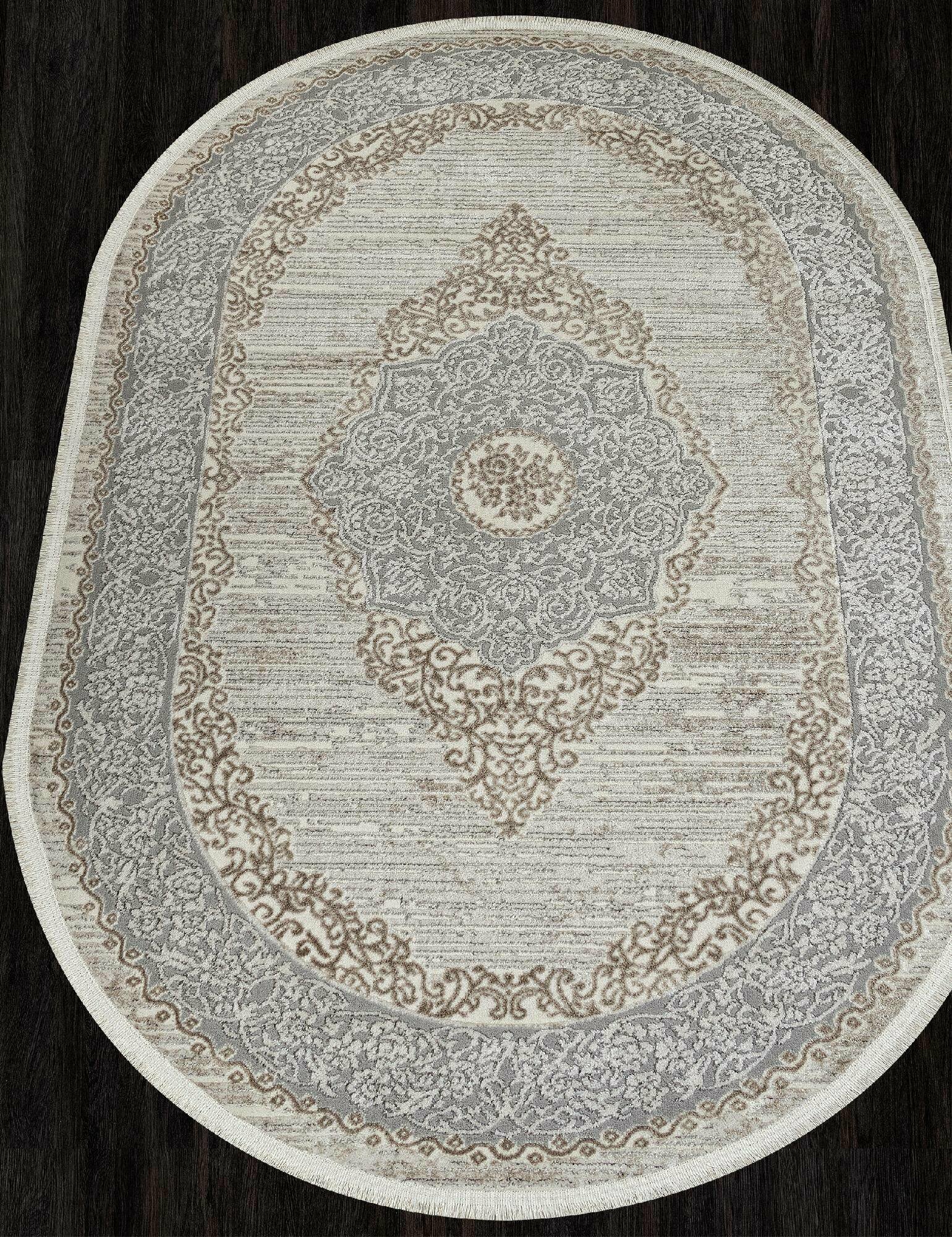 Ковер турецкий Овальный на пол в гостиную в спальню 77х150 см классический ворс 8 мм 389271 Kover-Russia