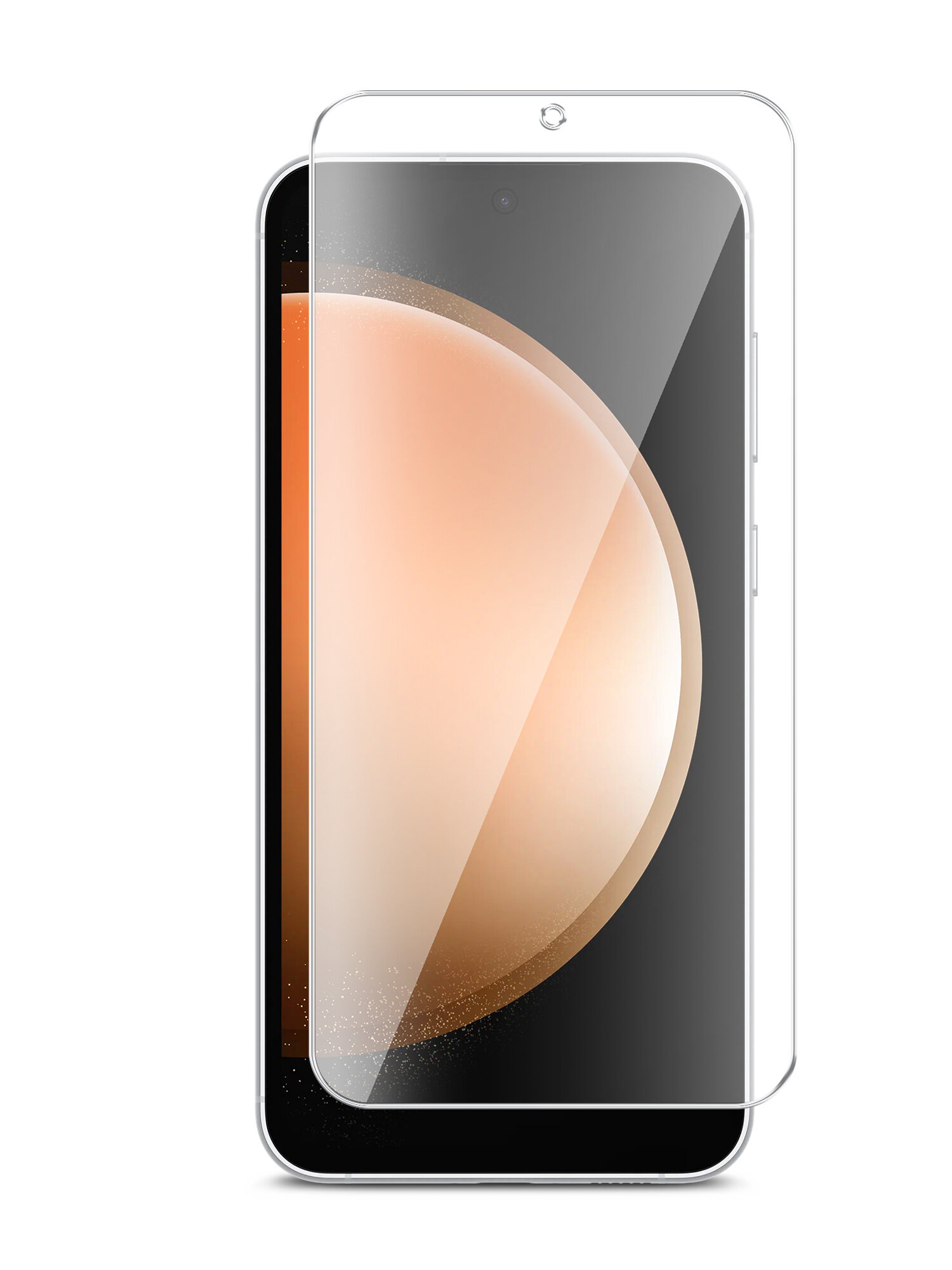 Защитное стекло для Samsung Galaxy S23 FE (Самсунг Галакси С23 ФЕ ) на Экран, (гибридное: пленка+стекловолокно), прозрачное силиконовая клеевая основа тонкое Hybrid Glass, Brozo