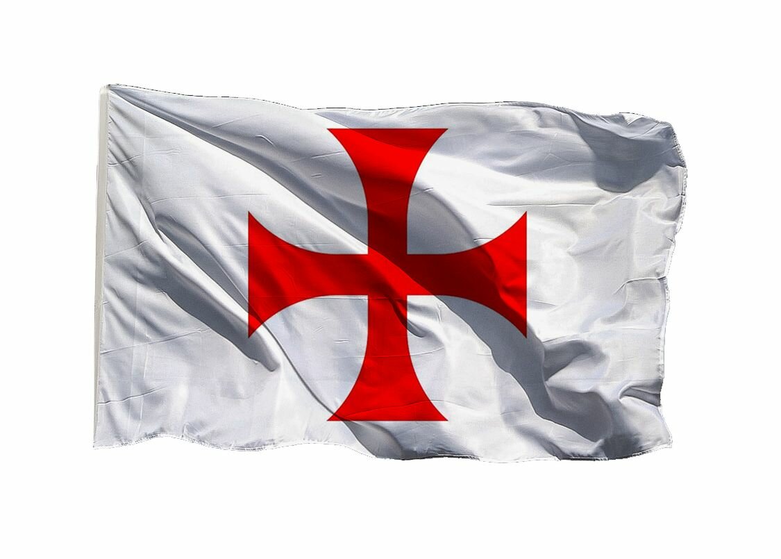 Флаг тамплиеров 70х105 см на сетке для уличного флагштока