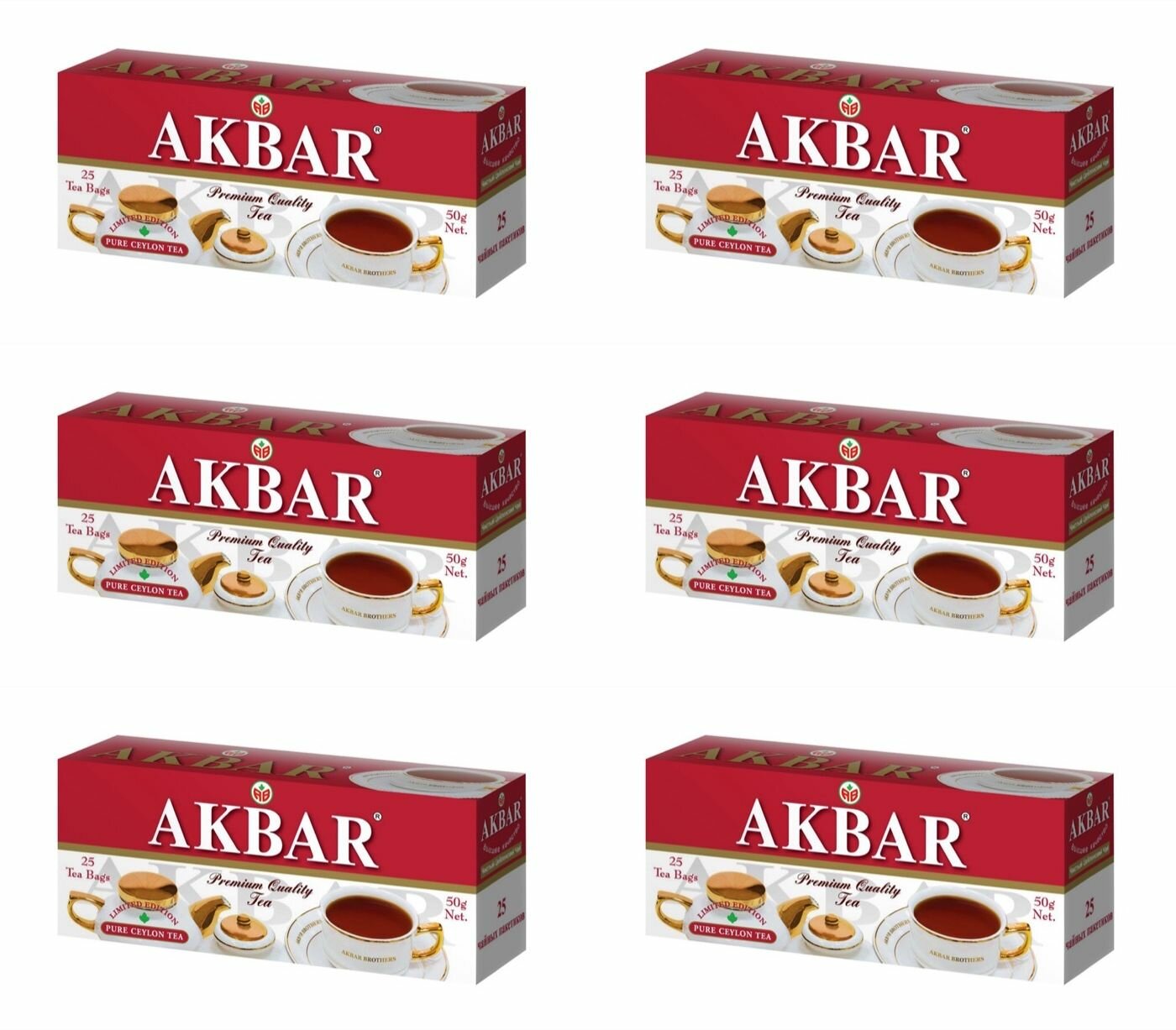 Akbar Чай черный Limited Edition, 25 пакетиков 2 г, 6 уп
