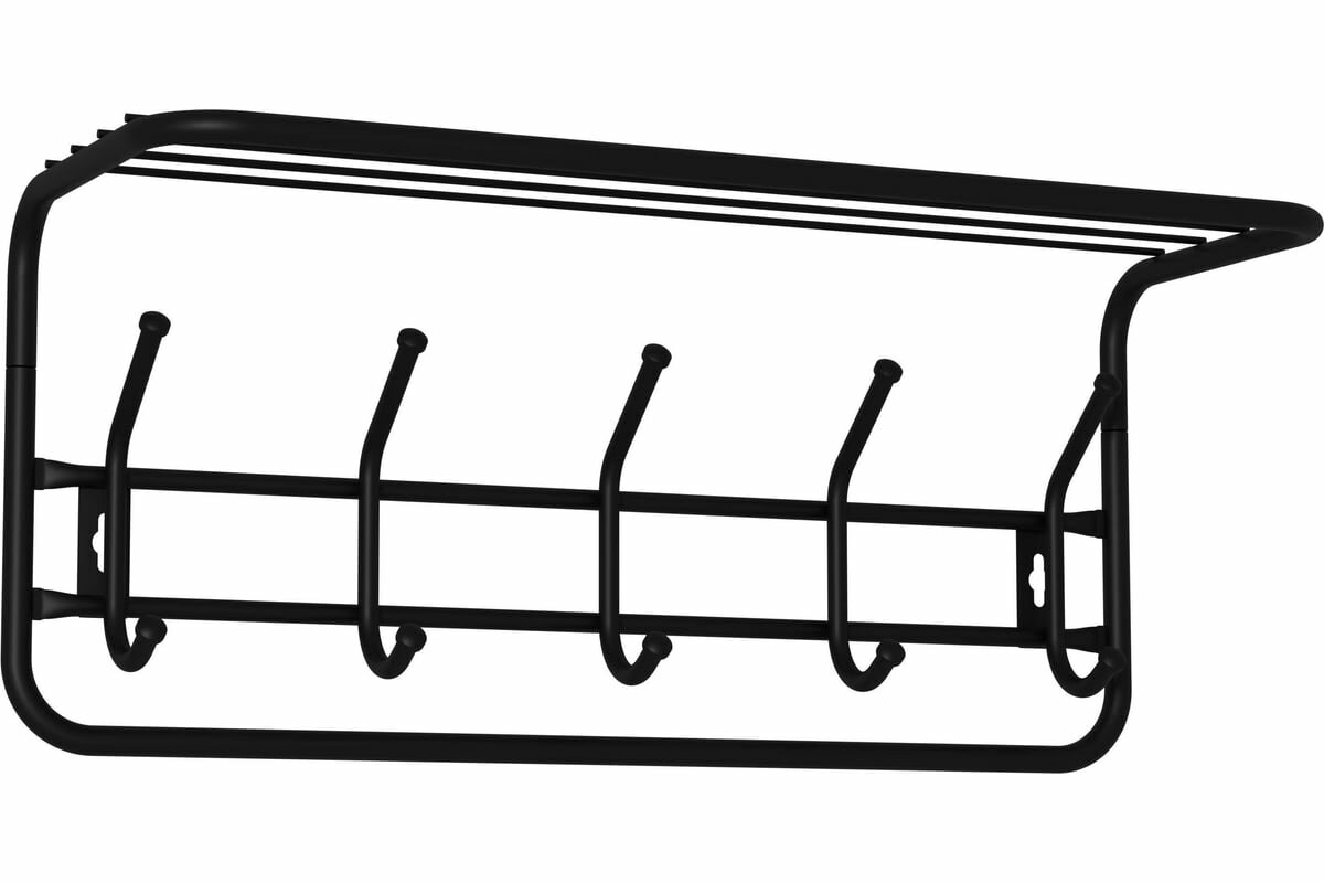 ЗМИ Вешалка настенная с полкой / цвет черный ВСП 6 Ч ВСП 6 Ч