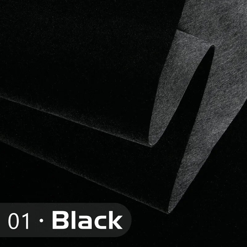 Самоклеящаяся бархатная фетровая ткань Atrovirens Черный, 01 Black