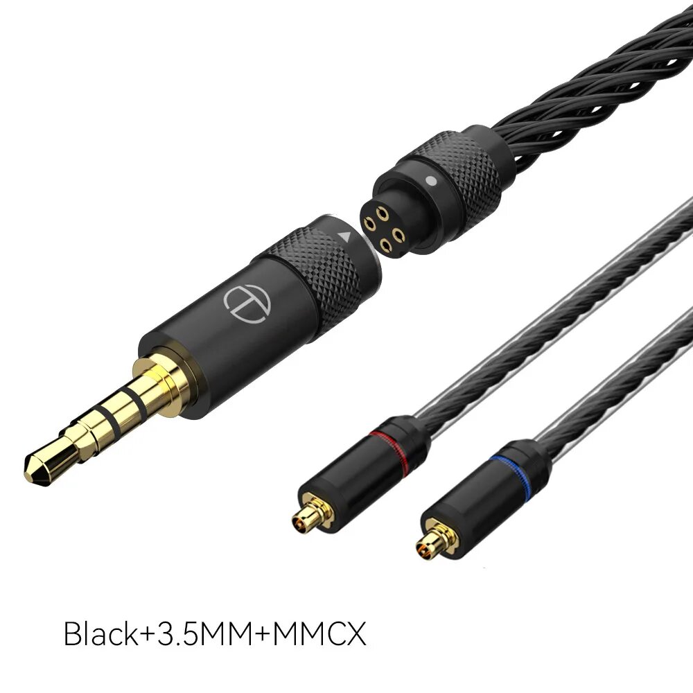 TRN T2 PRO 16-жильный кабель для наушников black MMCX 3.5MM