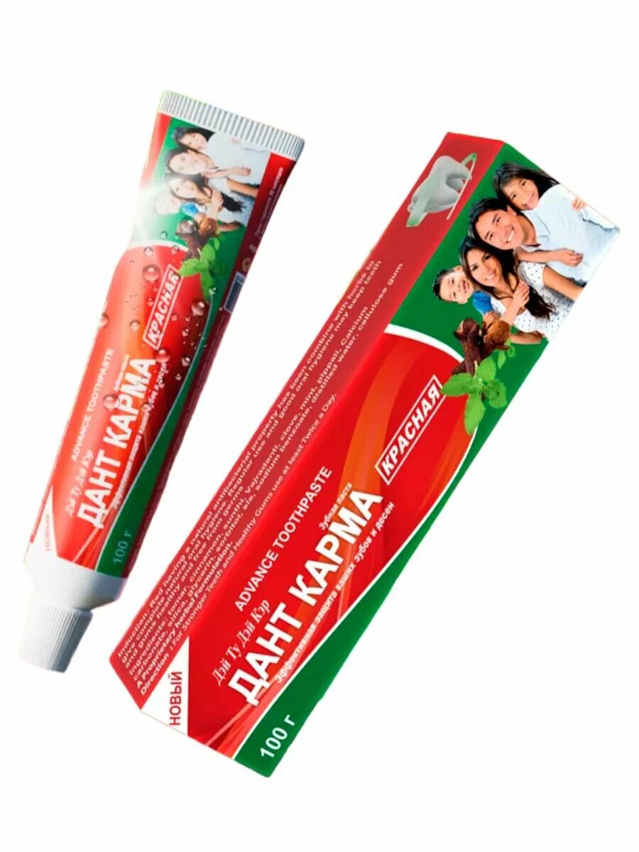 DANT KARMA Dental Cream RED, Day To Day (дант карма, Зубная паста красная, Дэй Ту Дэй Кэр), 100 г.