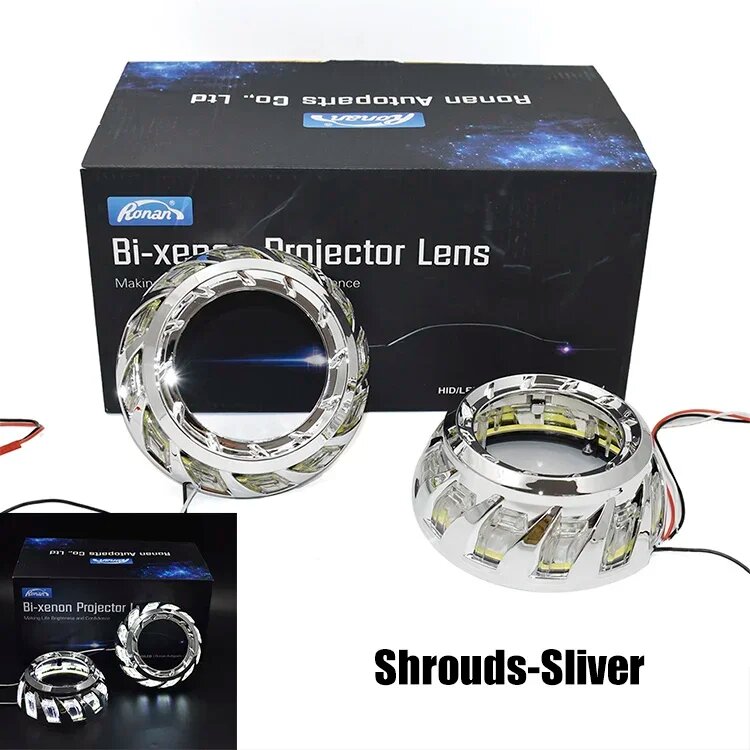 Дневные ходовые огни Ronan, 2 шт, 110 мм, белый кожух «ангельские глазки», 12 В, дневные COB-White