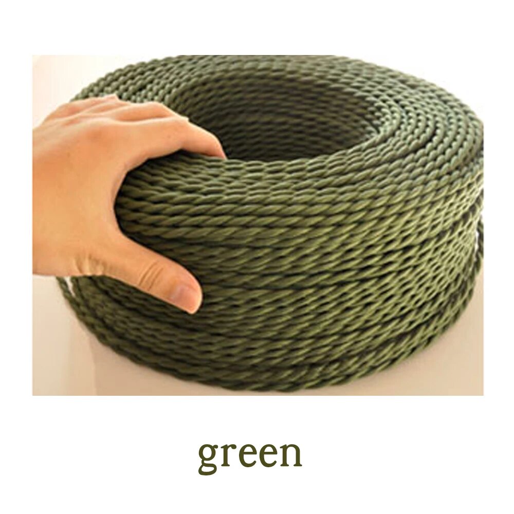 Винтажный тканевый электрический провод 2x0.75мм² Темно-серый, 2m