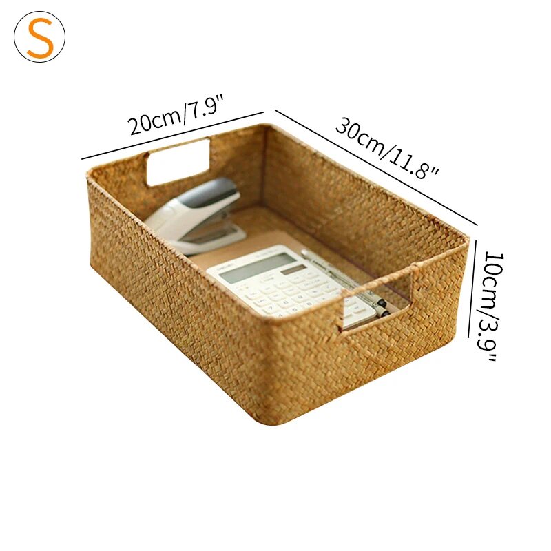 Плетеная корзина ротанговая оранжевая 30x20x10 см