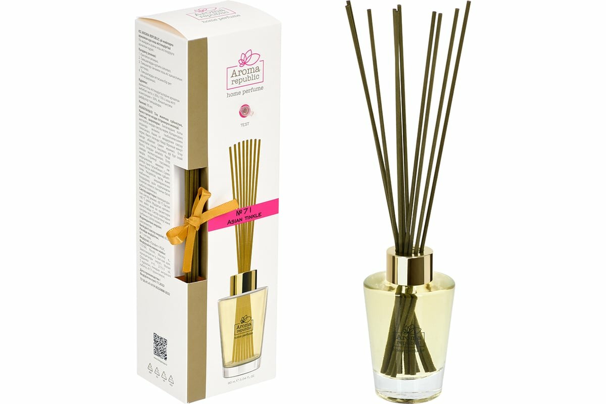 Aroma republic Ароматический диффузор в стеклянном флаконе 90 мл,"№71 Asian tinkle" 93838
